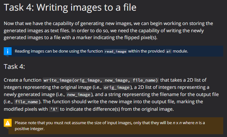Solved Task 4: Writing images to a file Now that we have the | Chegg.com