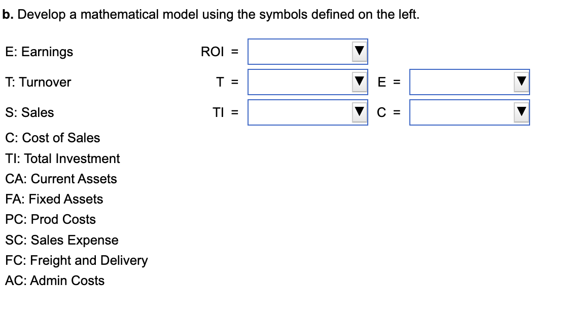 Solved b. Develop a mathematical model using the symbols | Chegg.com