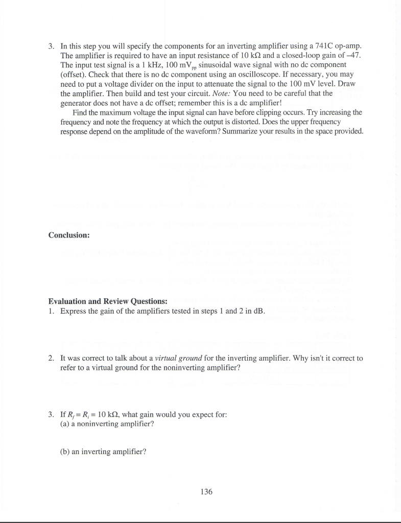 Solved Name Date Class Linear Op-Amp Circuits Reading: Floyd | Chegg.com