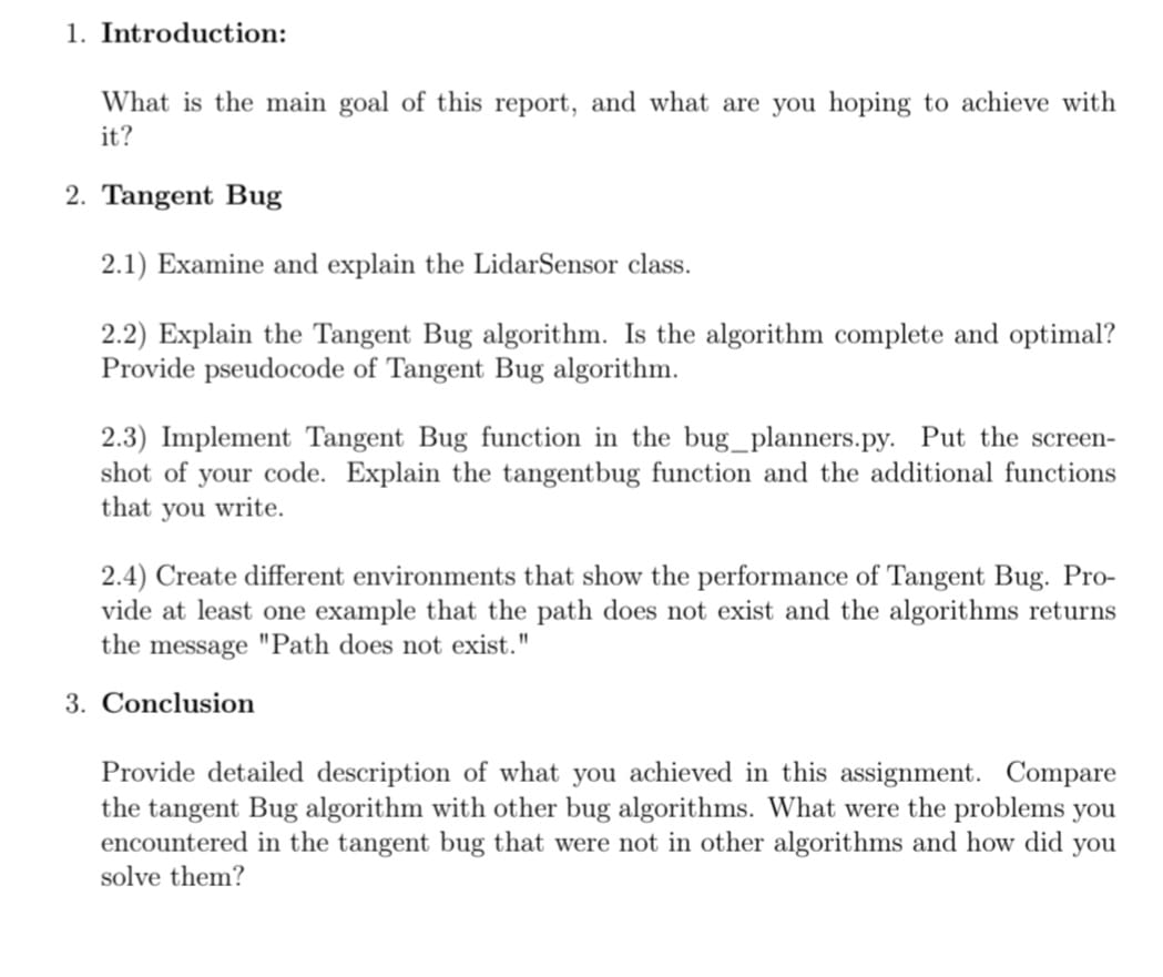 Solved 1-In this assignment, you will implement Tangent Bug | Chegg.com