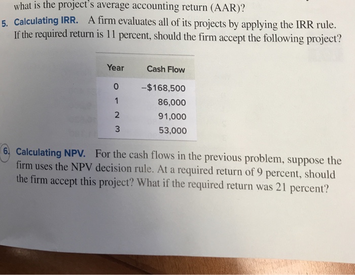 Solved what is the project's average accounting return | Chegg.com