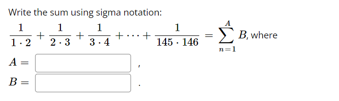 Solved Write the sum using sigma notation: 1 1 1 1 + + + + | Chegg.com