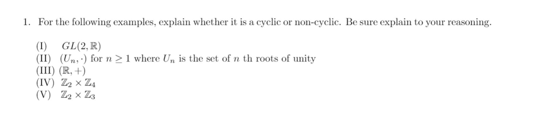 Solved 1. For the following examples, explain whether it is | Chegg.com