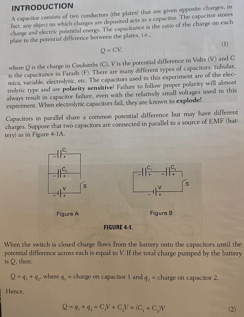 Solved INTRODUCTION A capacitor consists of two conductors | Chegg.com