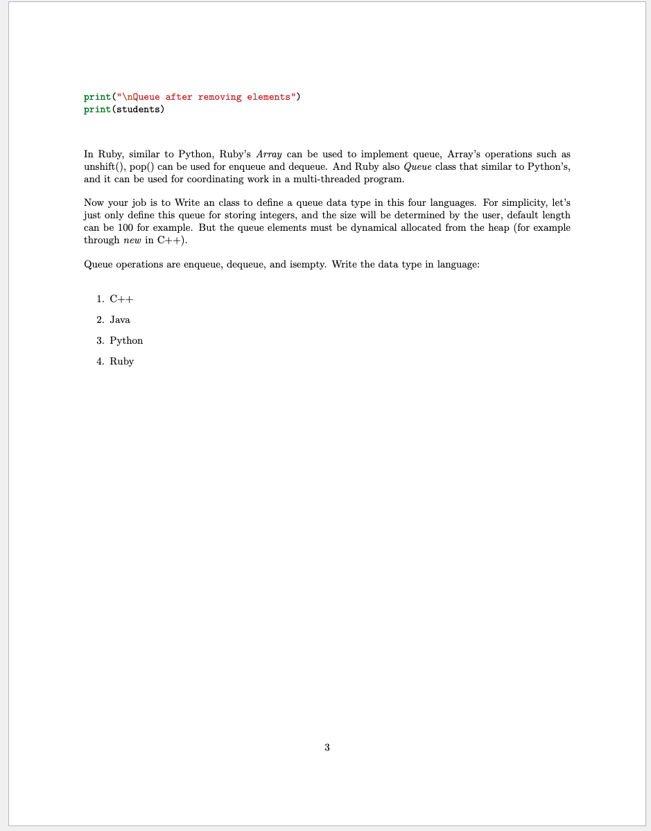 Cs311 Programming Language Concepts Instructions 