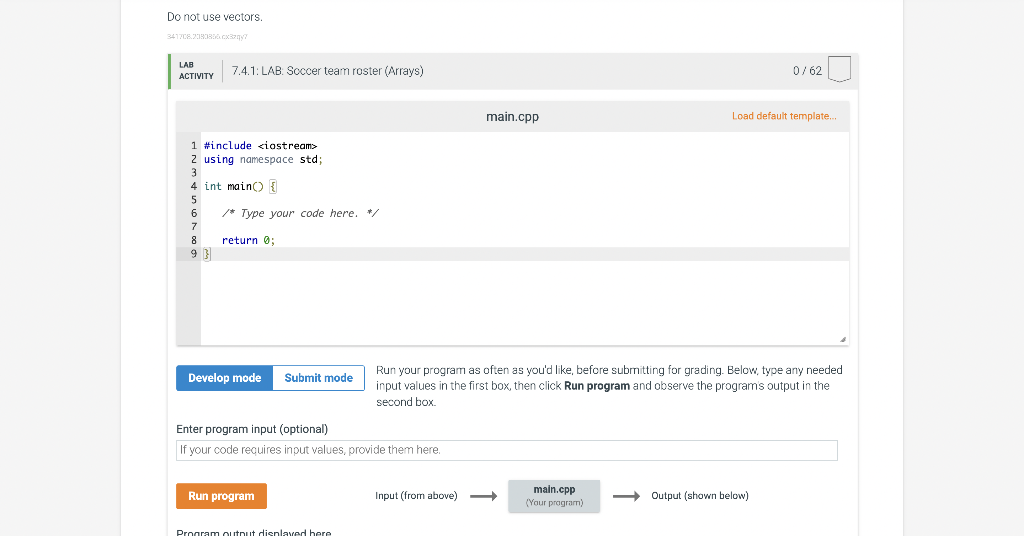 Solved 74 Lab Soccer Team Roster Arrays This Program