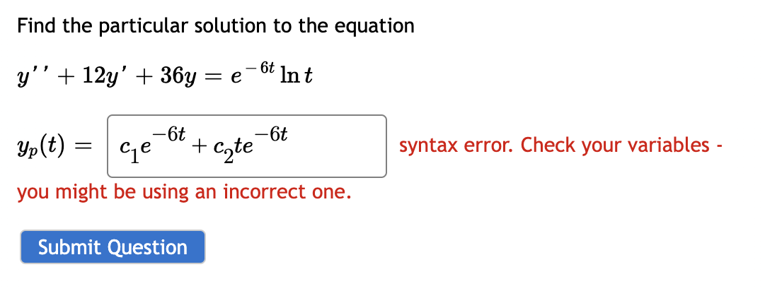 Solved Find the particular solution to the equation | Chegg.com