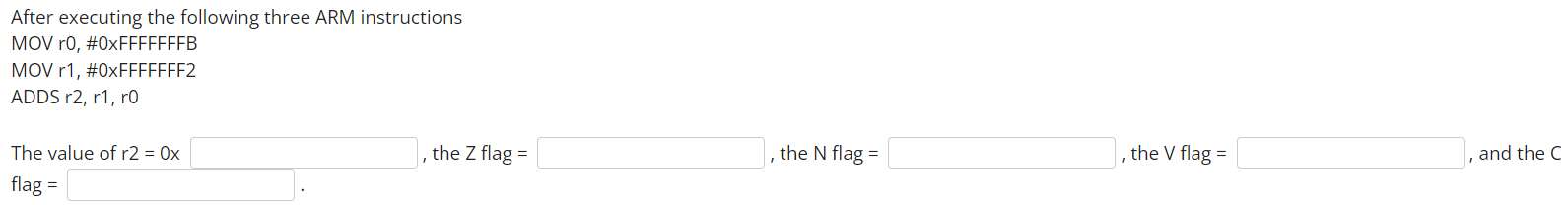 Solved After executing the following three ARM instructions | Chegg.com