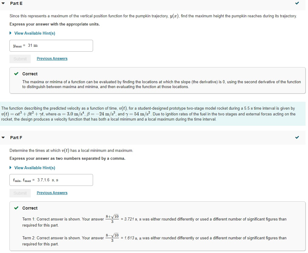 Solved Part G What are the corresponding minimum and maximum | Chegg.com