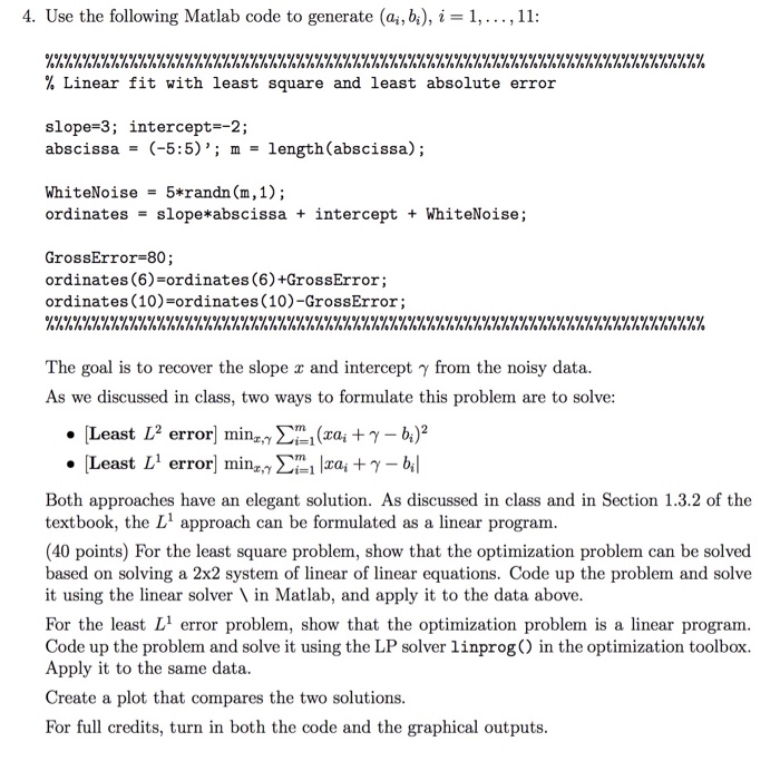 Solved 4. Use the following Matlab code to generate (a,, | Chegg.com