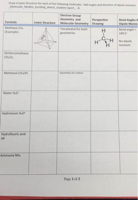 Ch3oh Lewis Structure Molecular Geometry