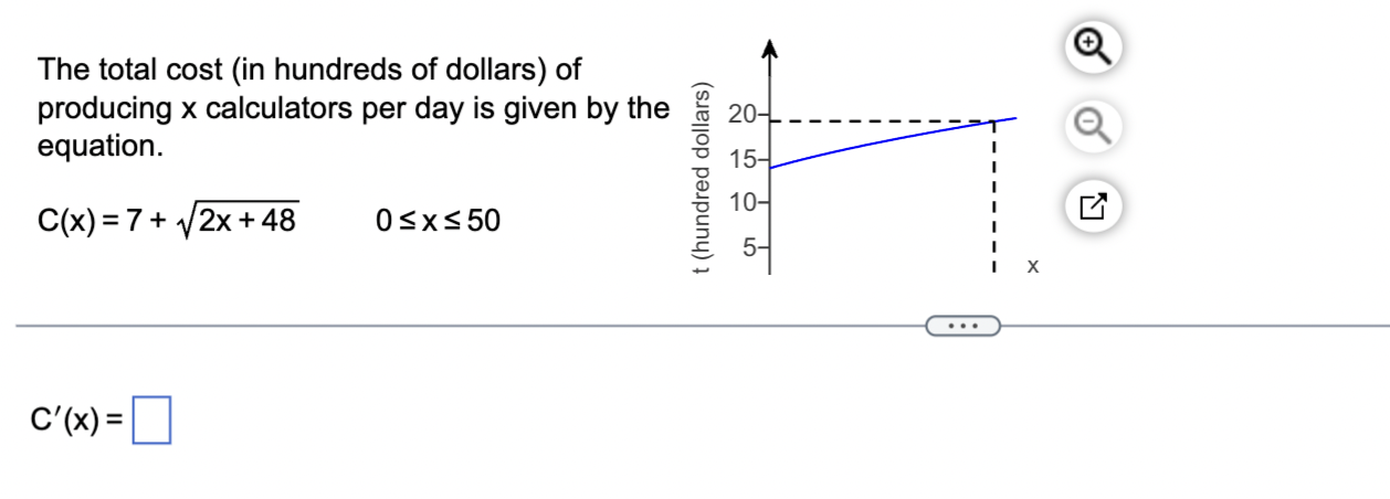 Solved The total cost (in hundreds of dollars) of producing | Chegg.com