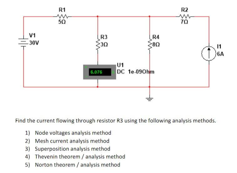 Solved Find the current flowing through resistor R3 using | Chegg.com