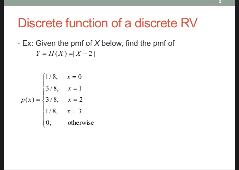Solved Discrete function of ﻿a discrete RVEx: Given the | Chegg.com