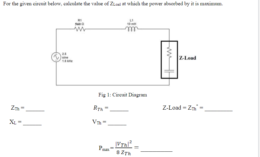 Solved For the given circuit below, calculate the value of | Chegg.com