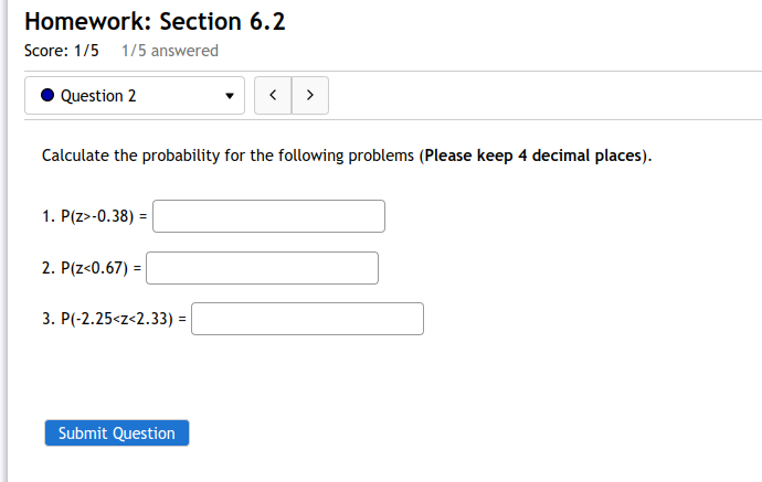 Solved Homework Section 6 2 Score 1 5 1 5 Answered