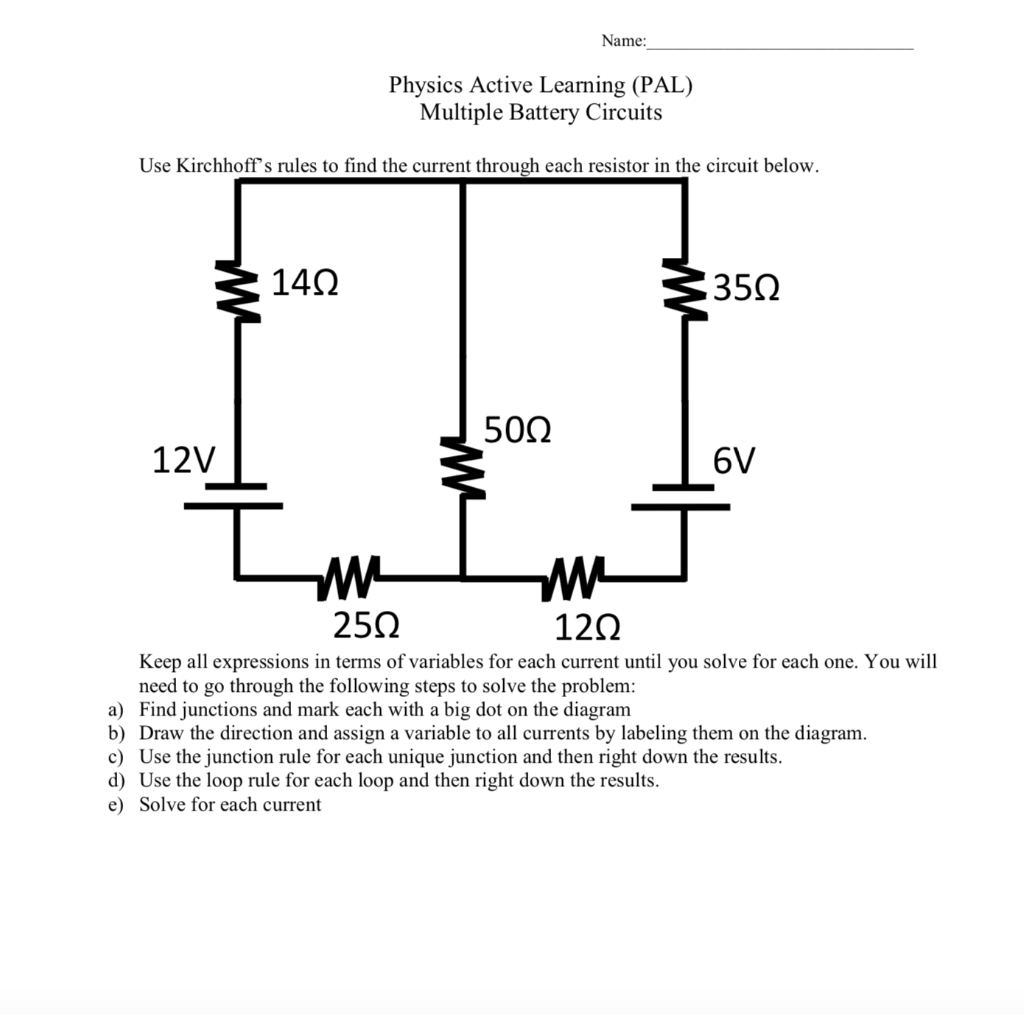 Solved Physics Active Learning (PAL) Multiple Battery | Chegg.com