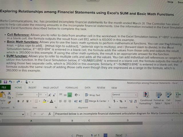 Solved Exploring Relationships among Financial Statements | Chegg.com