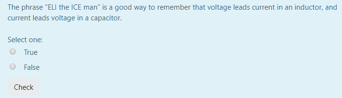 Solved The phrase "ELI the ICE man" is a good way to | Chegg.com