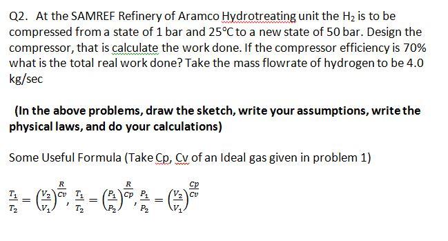 Solved Q2. At the SAMREF Refinery of Aramco Hydrotreating | Chegg.com