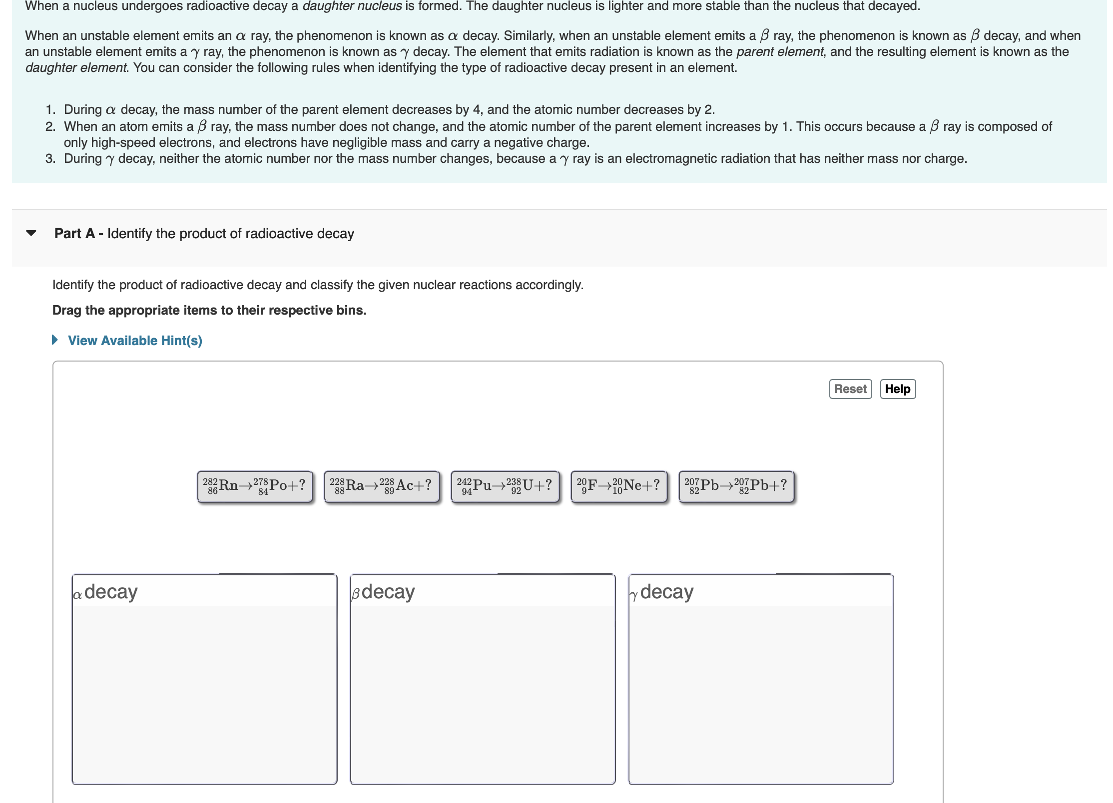 Solved When a nucleus undergoes radioactive decay a daughter | Chegg.com