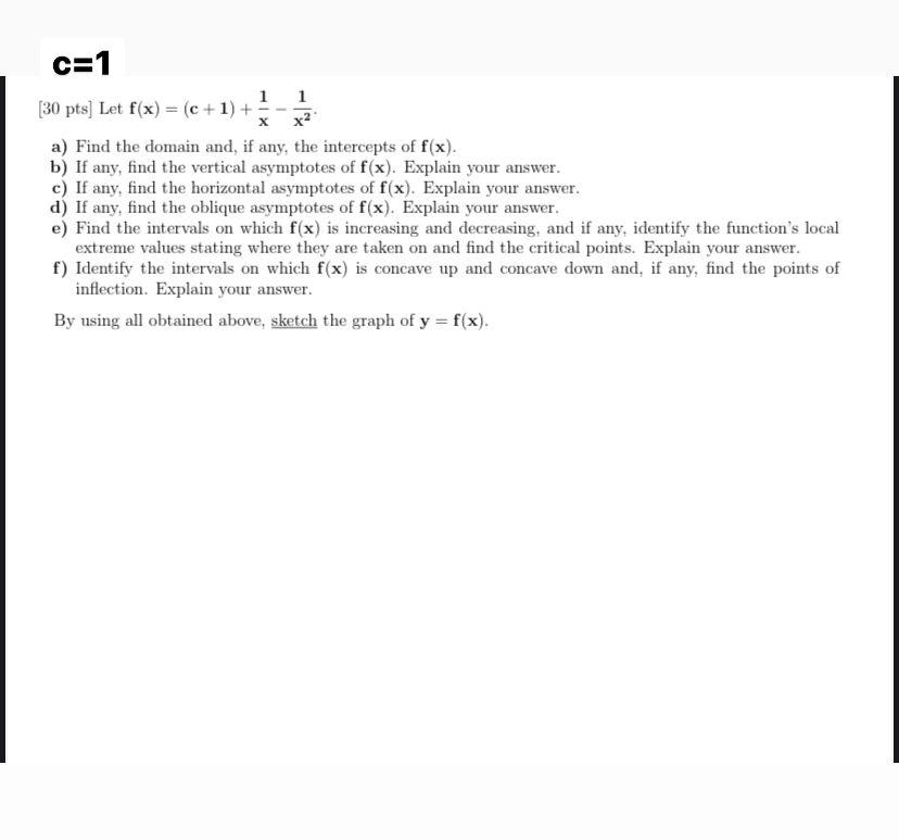 Solved Calculus 1 Hello There Could You help me solve my | Chegg.com