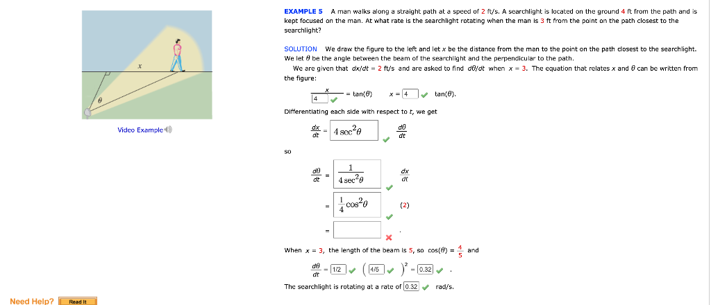Solved EXAMPLE 5 A man walks along a straight path at a | Chegg.com