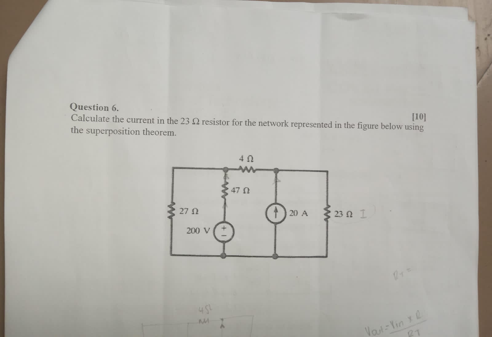 Solved by an EXPERT Question 6.Calculate the current in the \( 23 \Omega | Chegg.com