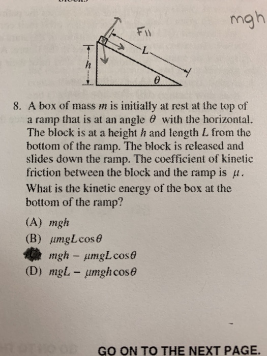 Solved mo 8. A box of mass m is initially at rest at the top | Chegg.com