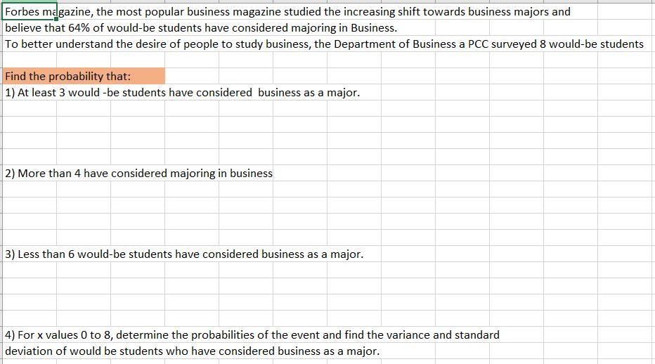 Solved Please Solve Using Excel And Show Formulas To 9013