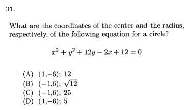 Solved What are the coordinates of the center and the | Chegg.com