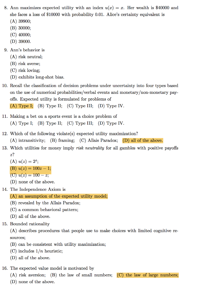 HOMEWORK 2. Only the multiple choice questions 1-17 | Chegg.com
