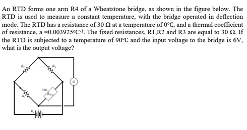Solved An RTD forms one arm R4 of a Wheatstone bridge, as | Chegg.com