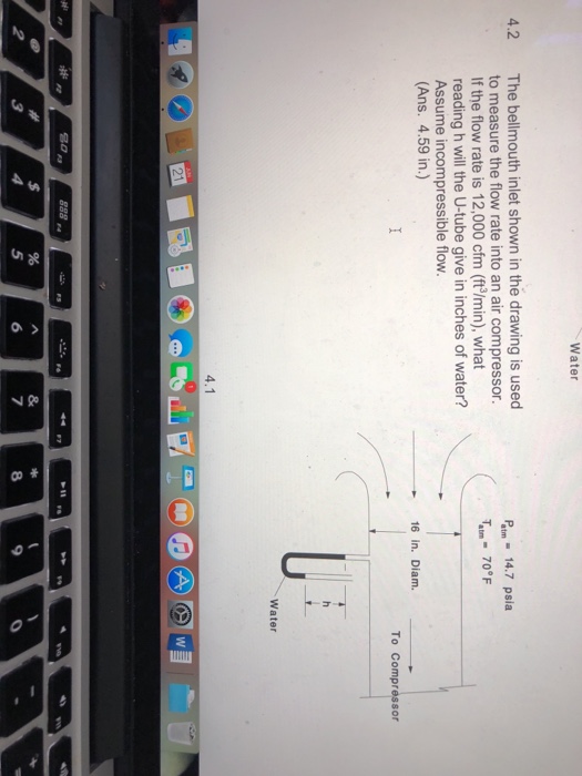 Solved Water The bellmouth inlet shown in the drawing is | Chegg.com