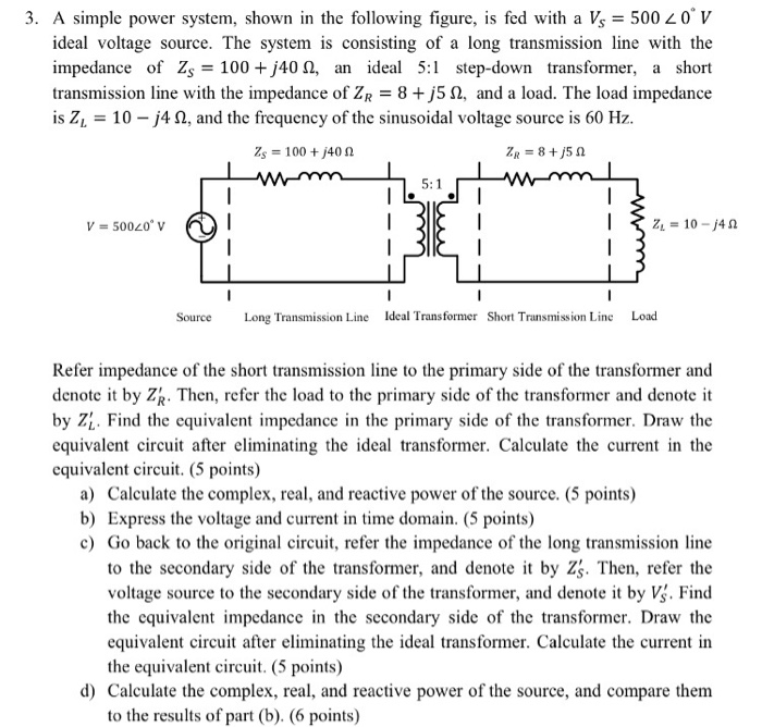 Solved 3. A simple power system, shown in the following | Chegg.com