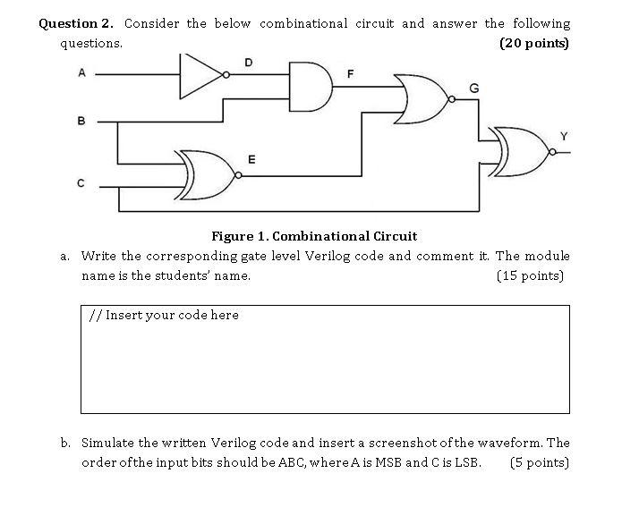 Solved Question 2. Consider the below combinational circuit | Chegg.com