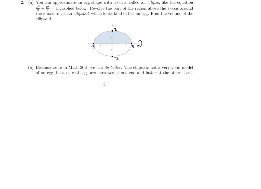 Solved (a) You can approximate an egg shape with a curve | Chegg.com