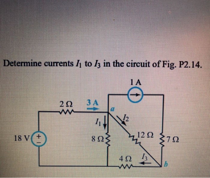 Solved Determine currents 1i to h in the circuit of Fig. | Chegg.com