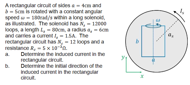 Solved A rectangular circuit of ﻿sides a=4cm ﻿andb=5cm is | Chegg.com