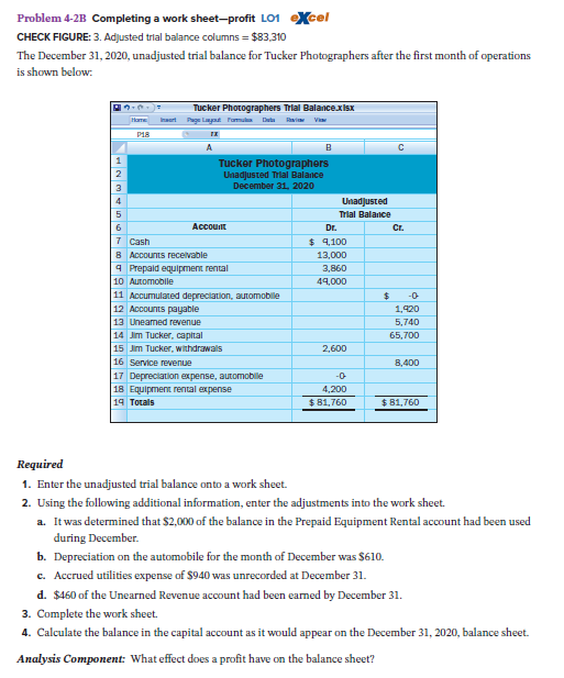 Solved Complete Problem 4-2B on page 299 and match the | Chegg.com