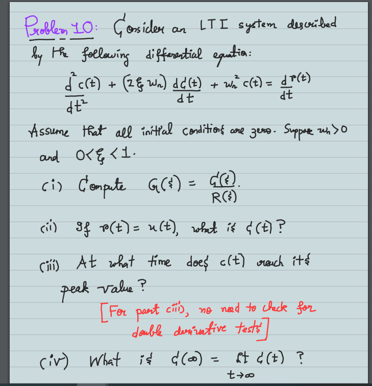 Solved Problen 10: Consider an LT I system describedby the | Chegg.com