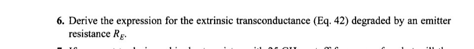 6. Derive the expression for the extrinsic | Chegg.com