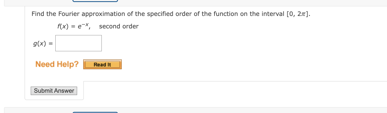 Solved Find the Fourier approximation of the specified order | Chegg.com