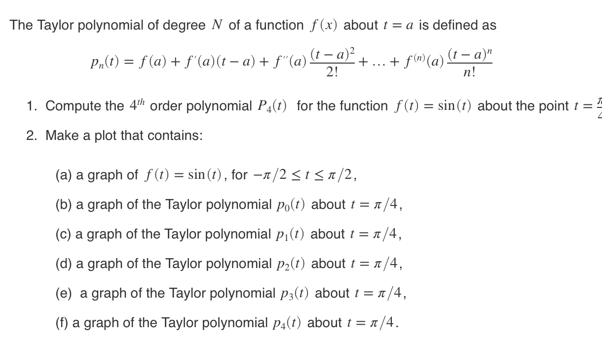 Solved The Taylor polynomial of degree N of a function f(x) | Chegg.com