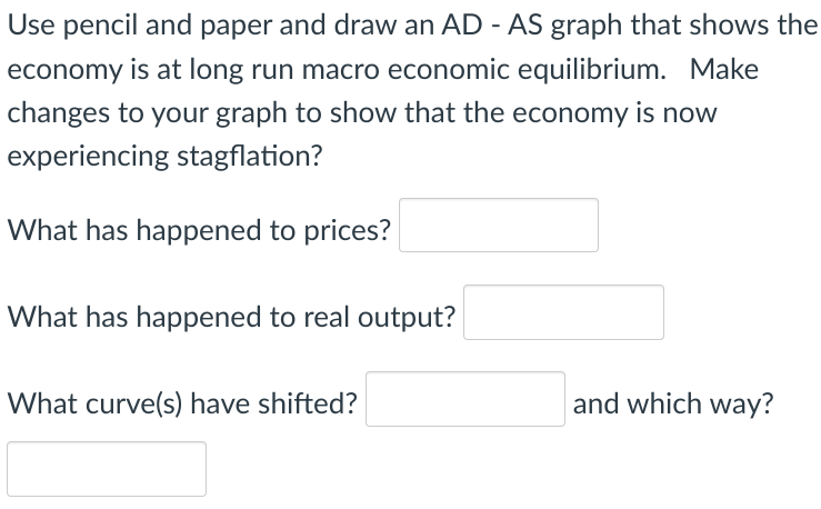 Solved Use pencil and paper and draw an AD - AS graph that | Chegg.com