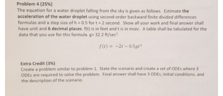 Solved Problem 4 (25%) The equation for a water droplet | Chegg.com