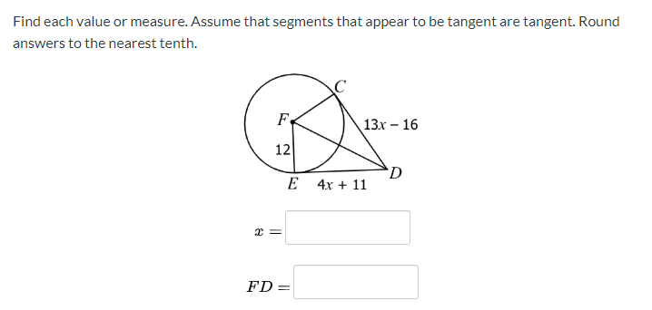 Solved Find each value or measure. Assume that segments that | Chegg.com