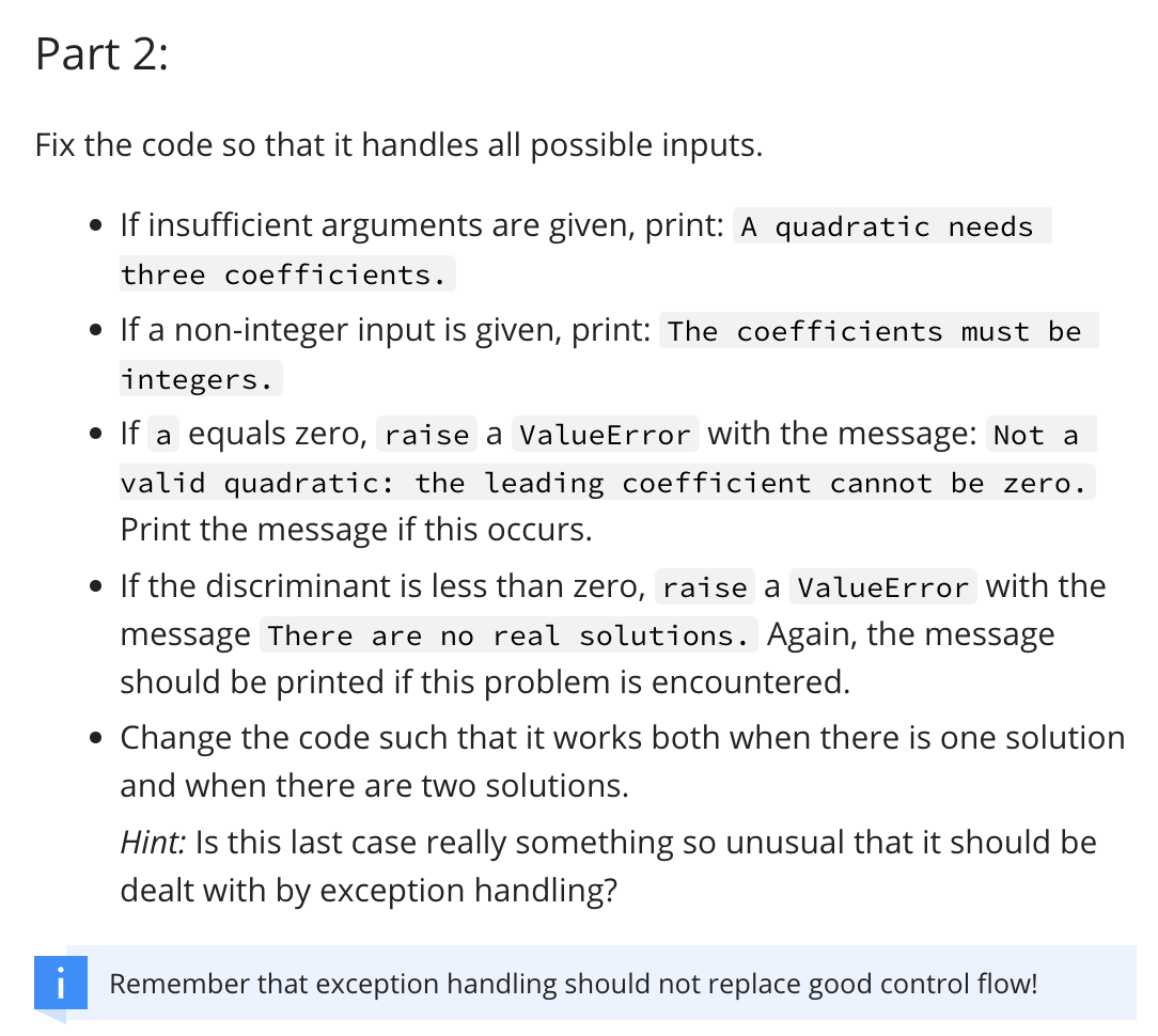 Solved 7. Quadratic Formula Examine the program | Chegg.com