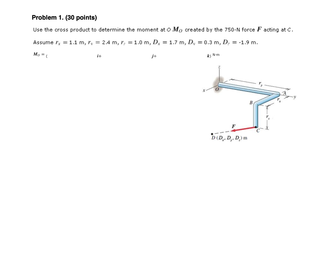 Solved Problem 1. (30 points) Use the cross product to | Chegg.com