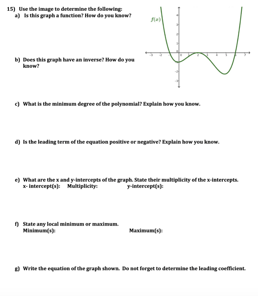 Solved 15) Use the image to determine the following: a) Is | Chegg.com
